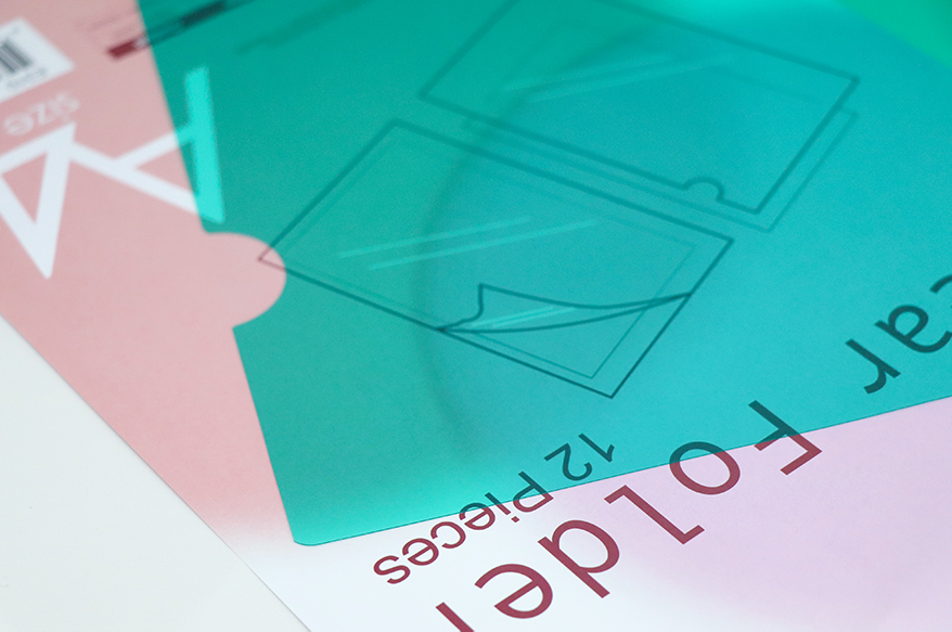 A4 Transparent L-shaped clear file/folder-12 single color -Clear